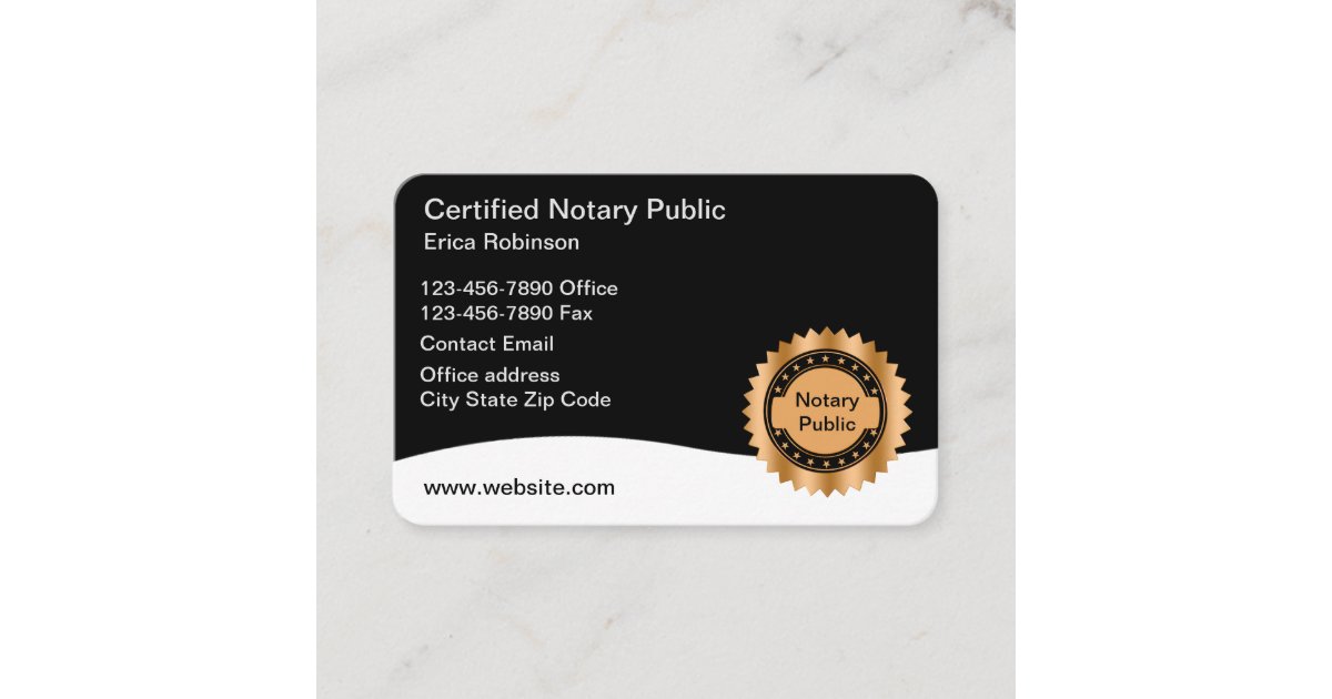 Classy Notary Public Seal Theme Business Cards | Zazzle