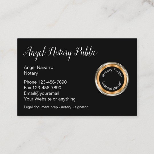 Classy Notary Public Services Business Card | Zazzle.com