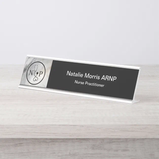 Classy Nurse Practitioner Medical Desk Name Plate | Zazzle