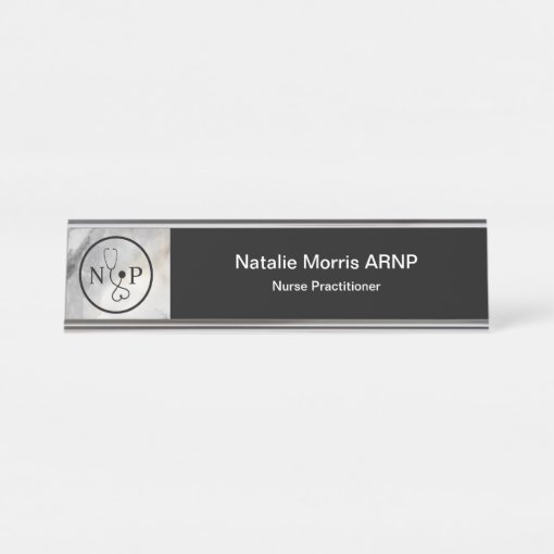 Classy Nurse Practitioner Medical Desk Name Plate | Zazzle