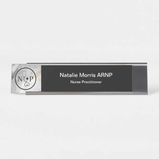 Classy Nurse Practitioner Medical Desk Name Plate | Zazzle
