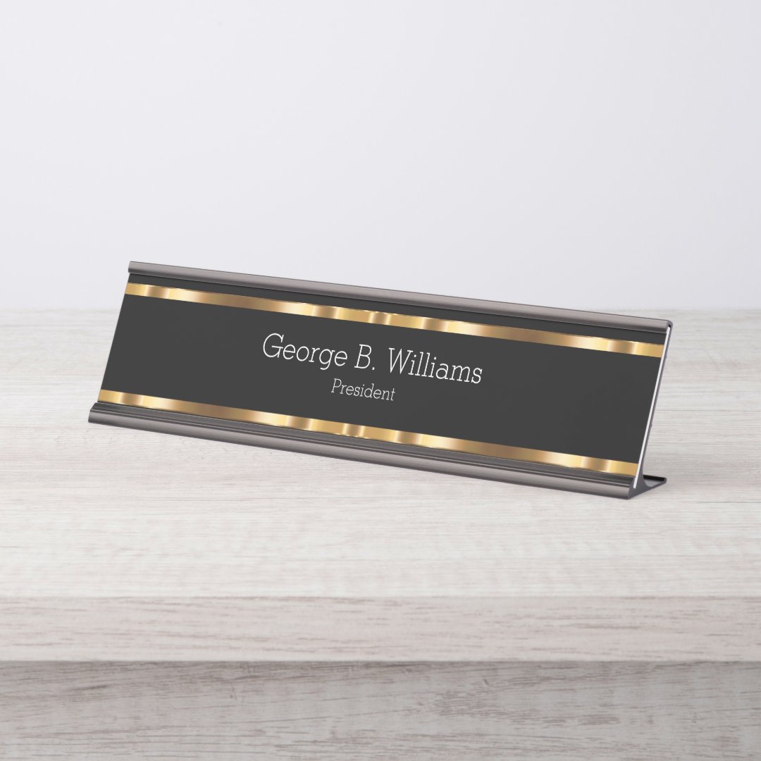 Classy Office Executive Desk Name Plate | Zazzle