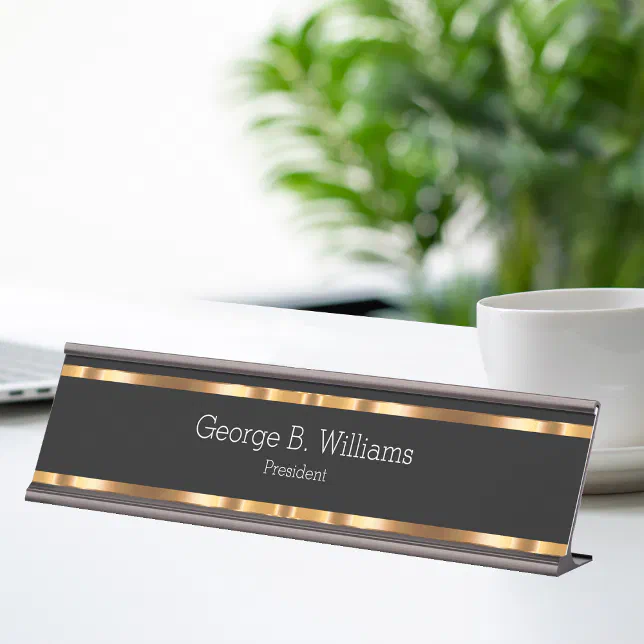 Classy Office Executive Desk Name Plate | Zazzle