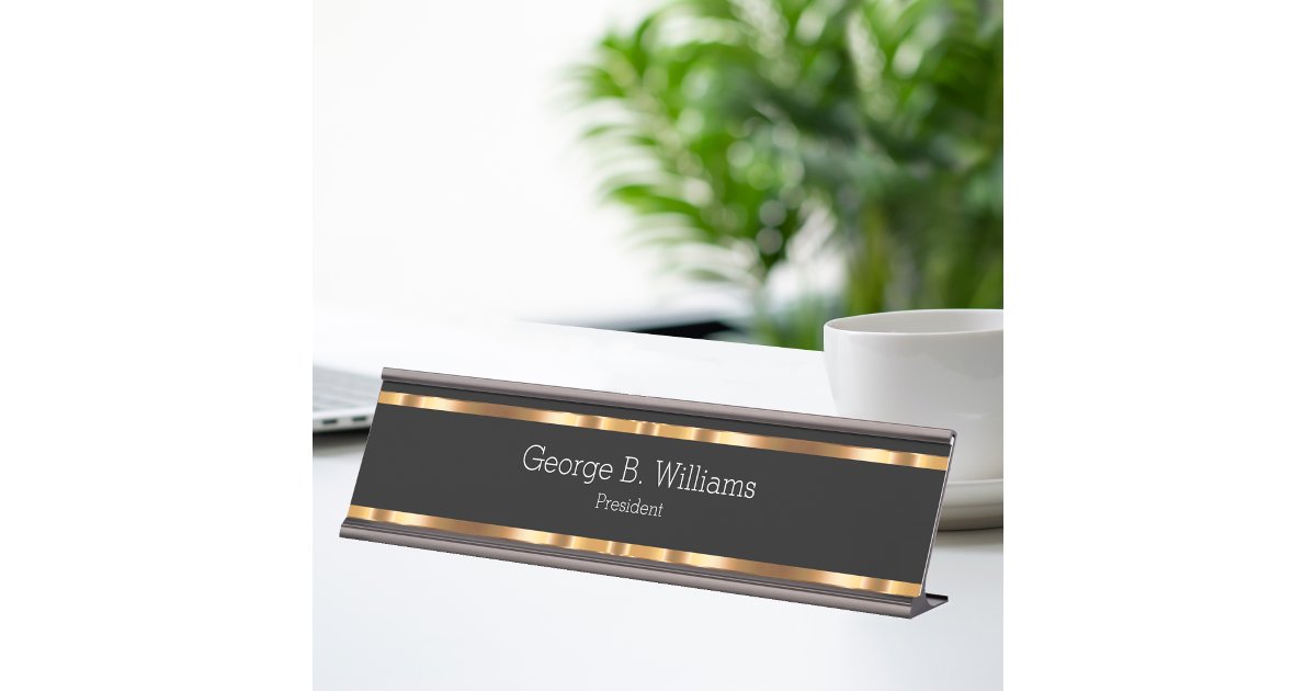 Classy Office Executive Desk Name Plate | Zazzle