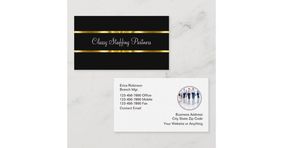 Classy Office Staffing HR Business Cards | Zazzle