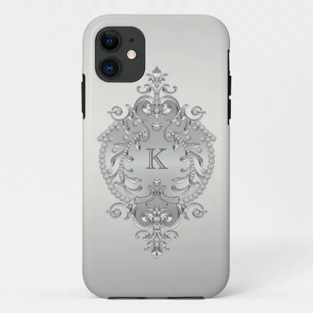 Classy, Ornate Diamonds Monogram Case-Mate iPhone Case | Zazzle