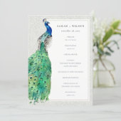 Classy Ornate Watercolor Peacock Wedding Program | Zazzle