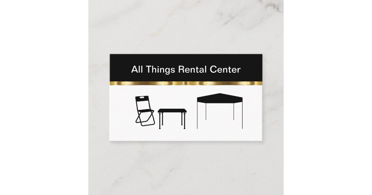 Classy Party Rental Center Business Cards | Zazzle