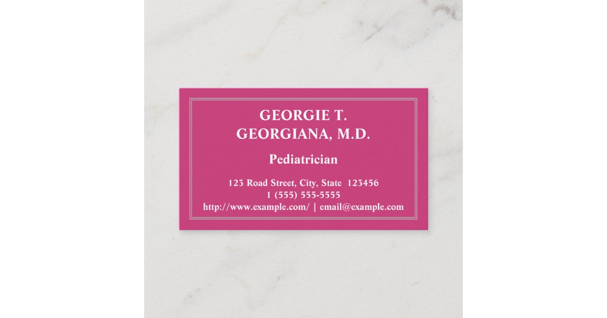 Classy Pediatrician Business Card | Zazzle