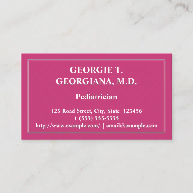 Classy Pediatrician Business Card | Zazzle