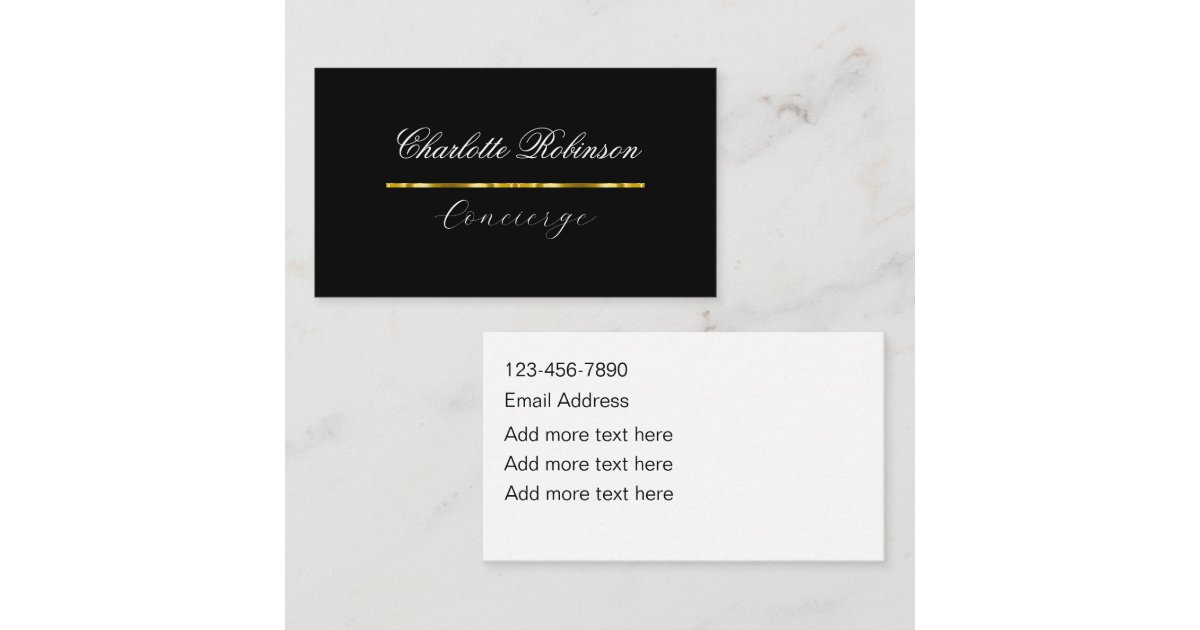 Classy Personal Concierge Assistant Business Card | Zazzle