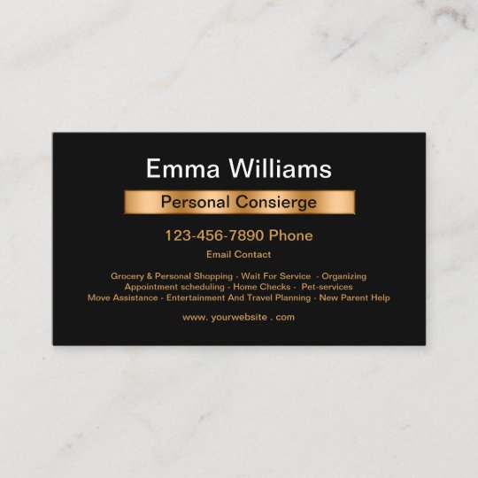 Classy Personal Concierge Business Card | Zazzle.com
