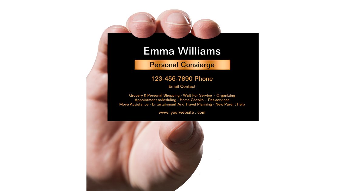 Classy Personal Concierge Business Card | Zazzle