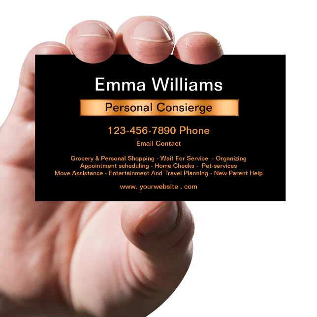 Classy Personal Concierge Business Card | Zazzle