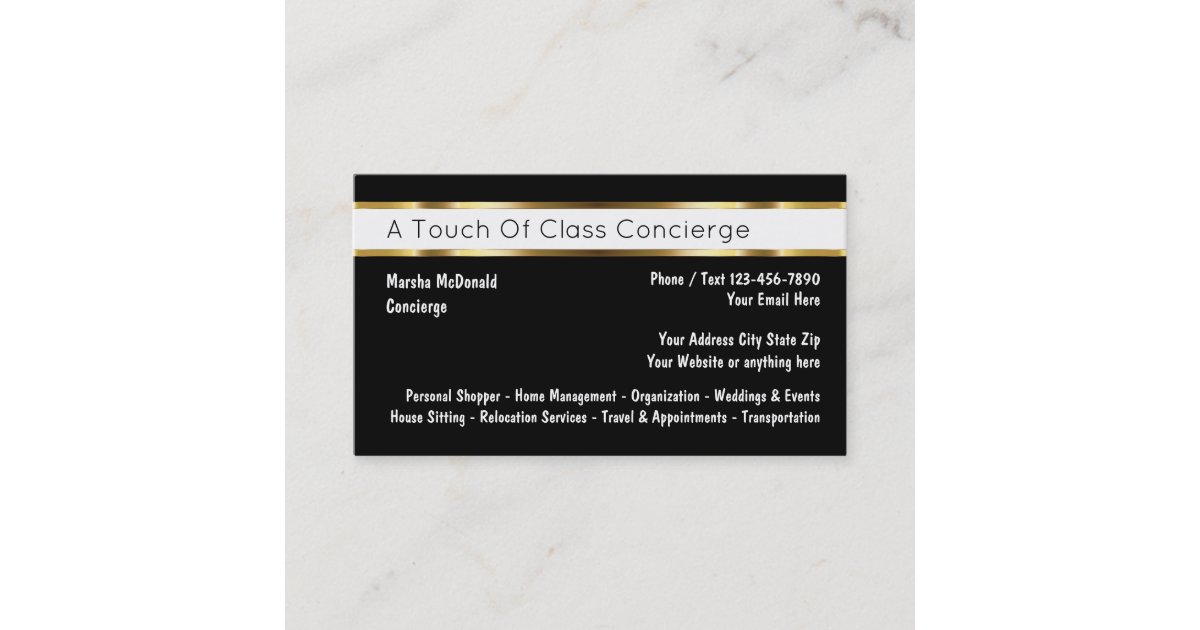 Classy Personal Concierge Businesscards Appointment Card | Zazzle