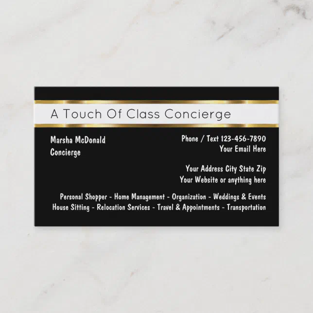 Classy Personal Concierge Businesscards Appointment Card | Zazzle