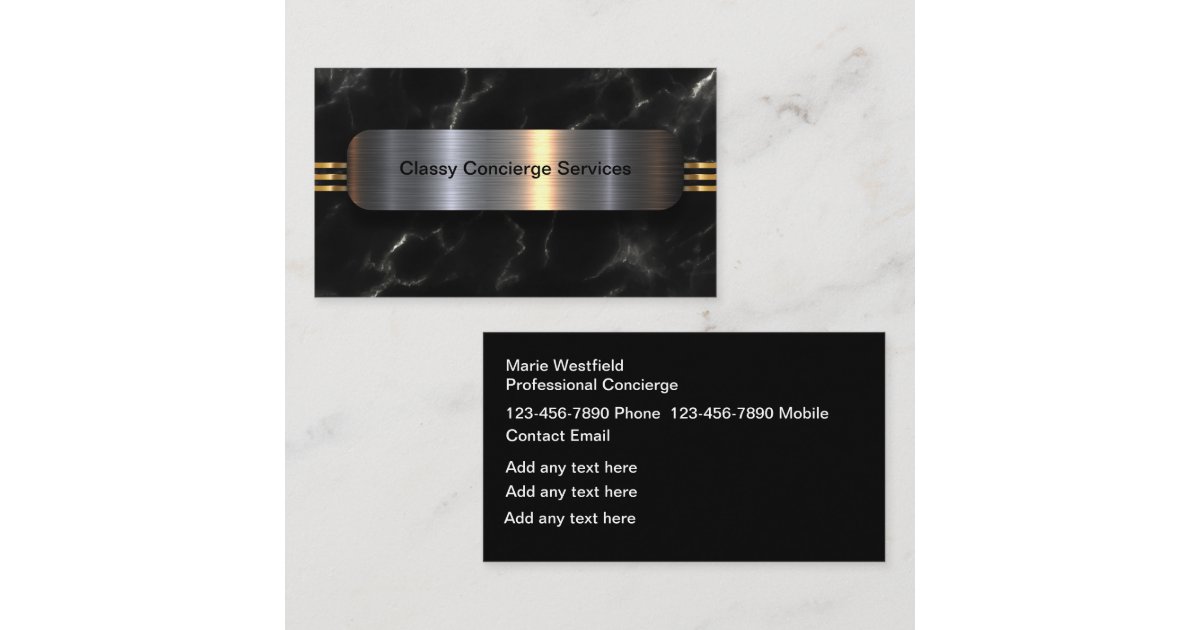 Classy Personal Concierge Upscale Business Cards | Zazzle
