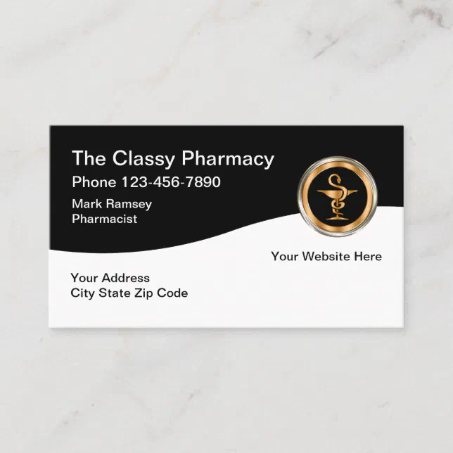 Classy Pharmacy Design Business Card | Zazzle