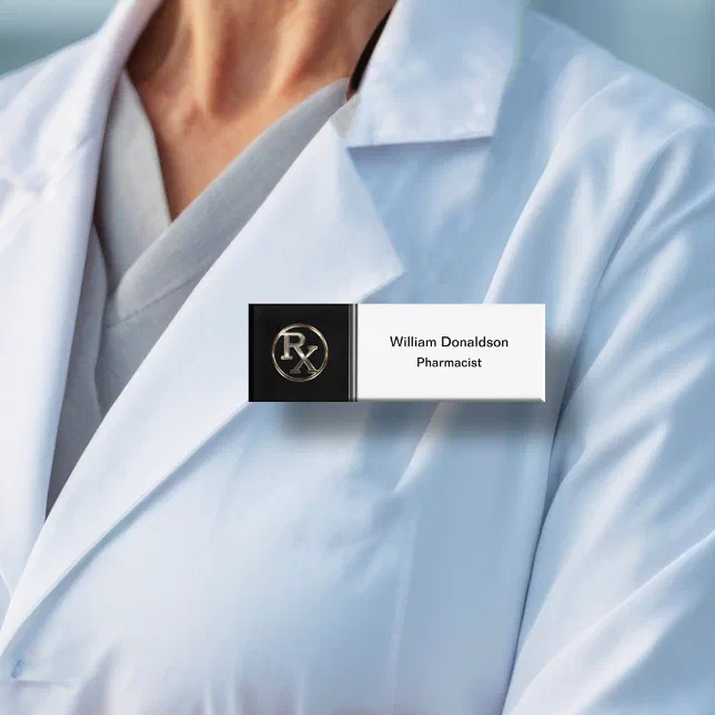 Classy Pharmacy Pharmacist Name Tag | Zazzle