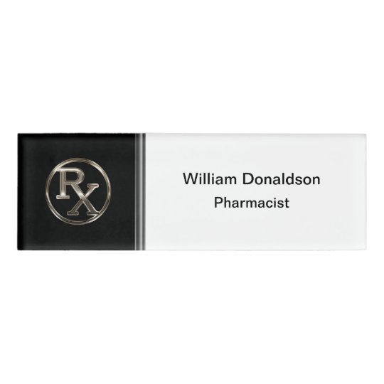 Classy Pharmacy Pharmacist Name Tag | Zazzle.com