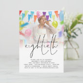 Classy Photo Overlay Script 80th Birthday Party Invitation | Zazzle