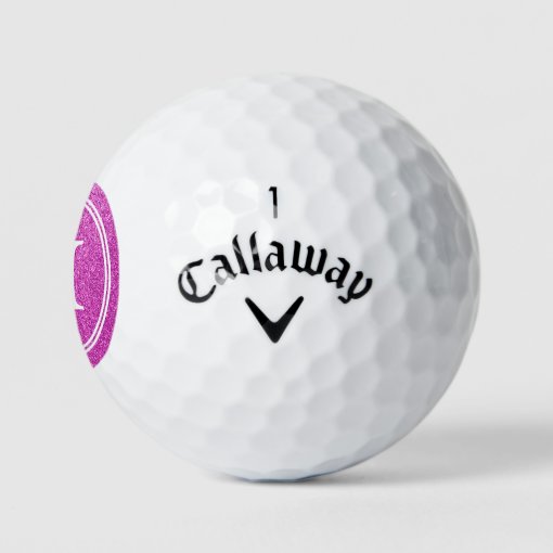 Classy Pink Glitter Sparkly Monogam Personalized Golf Balls | Zazzle
