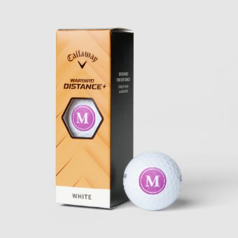 Classy Pink Glitter Sparkly Monogam Personalized Golf Balls | Zazzle