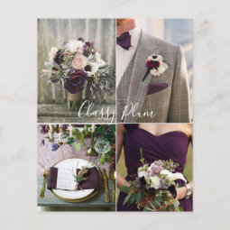 Classy plum Wedding colors Palette Card 2023 | Zazzle