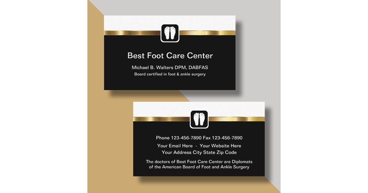 Classy Podiatry Foot Care Business Cards | Zazzle