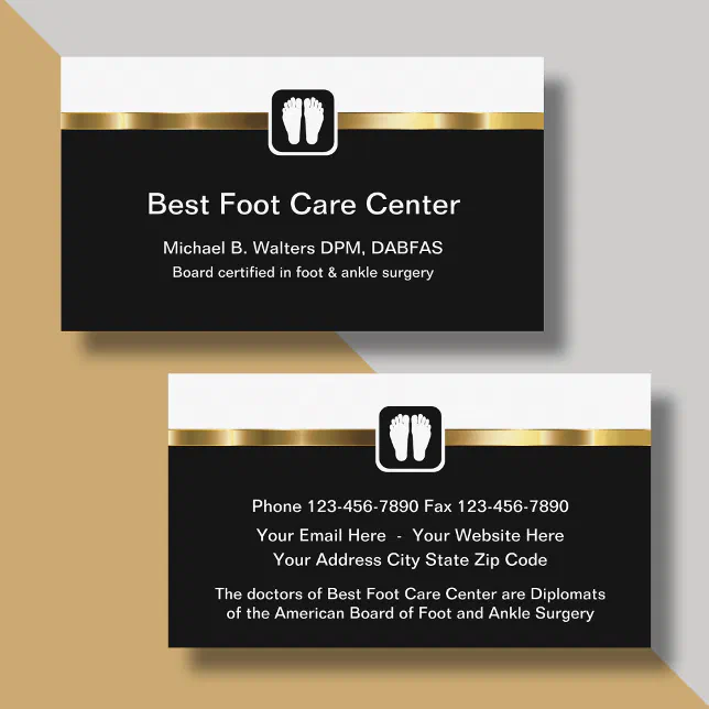 Classy Podiatry Foot Care Business Cards | Zazzle