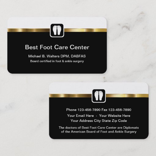 Classy Podiatry Foot Care Business Cards | Zazzle