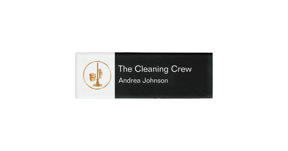 Classy Professional Cleaning Service Name Tag | Zazzle