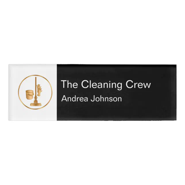 Classy Professional Cleaning Service Name Tag | Zazzle