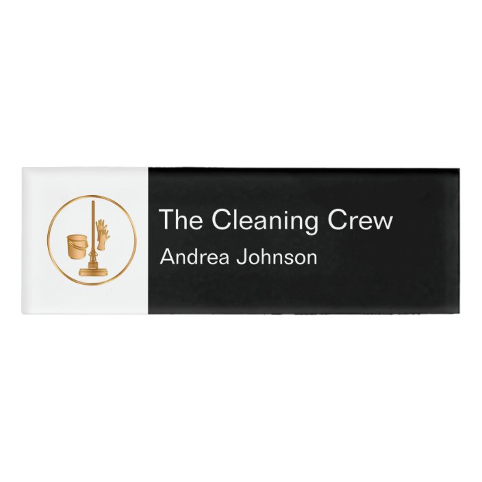 Classy Professional Cleaning Service Name Tag | Zazzle.com