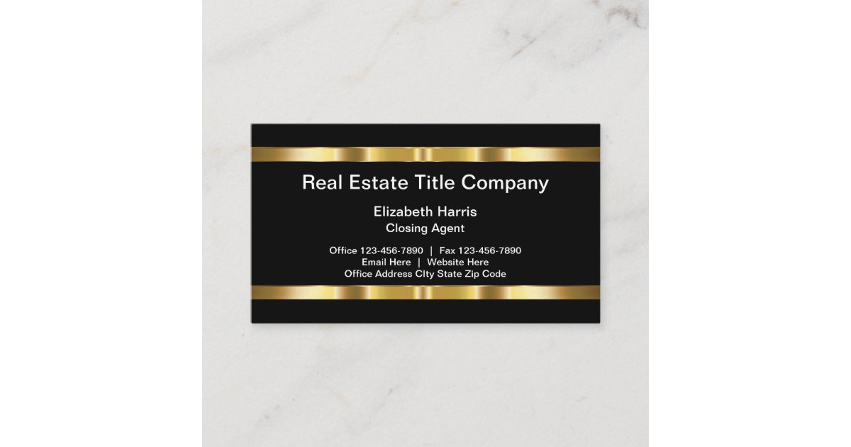 Classy Professional Real Estate Title Company Business Card | Zazzle