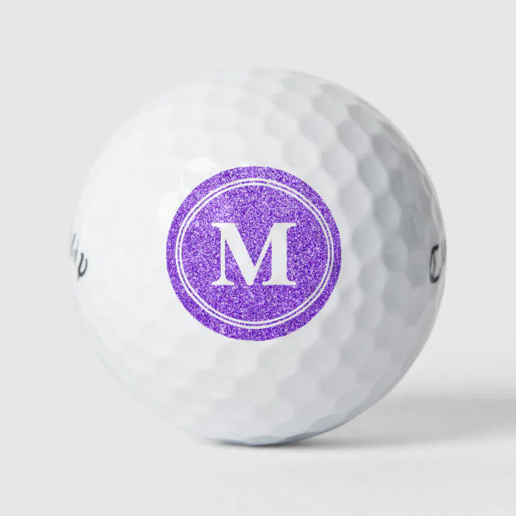 Classy Purple Glitter Sparkly Monogam Personalized Golf Balls | Zazzle