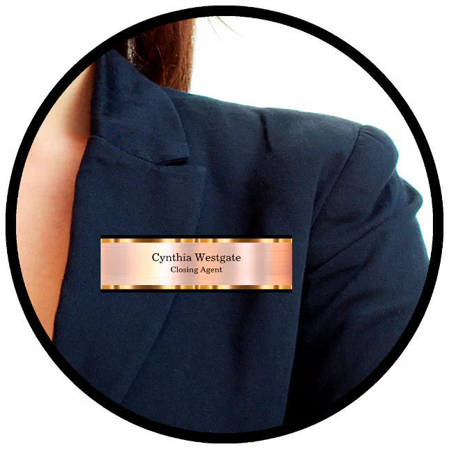 Classy Real Estate Closing Agent Name Tag | Zazzle