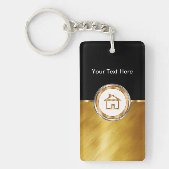 Classy Real Estate Keychain Template | Zazzle