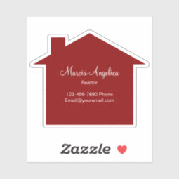 Classy Real Estate Sticker Label House Shape | Zazzle