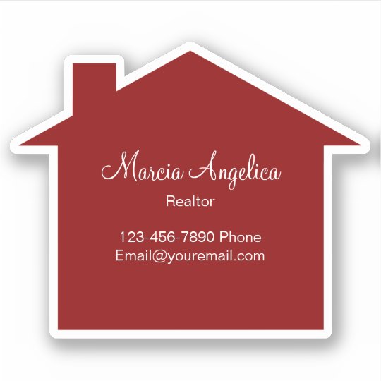 Classy Real Estate Sticker Label House Shape | Zazzle.com