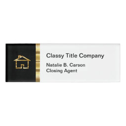 Classy Real Estate Title Company Staff Name Tag | Zazzle