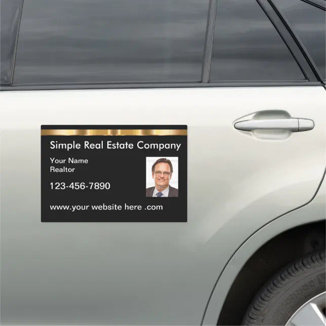 Classy Realtor Photo Template Car Magnet | Zazzle