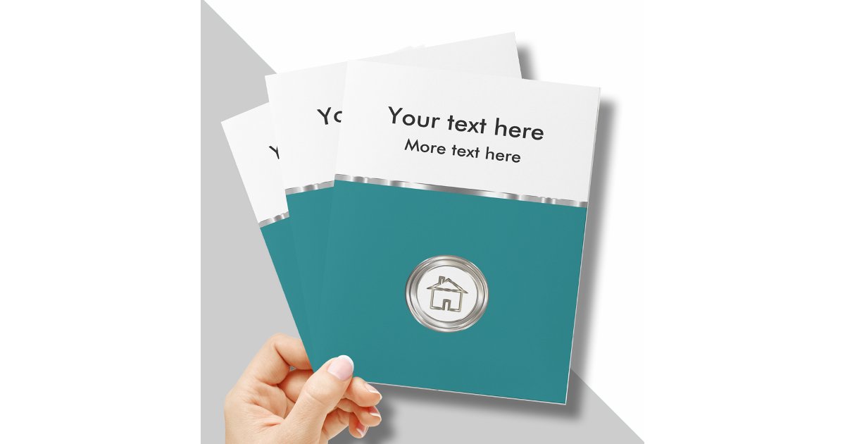 Classy Realtor Presentation Folders Silver Teal | Zazzle