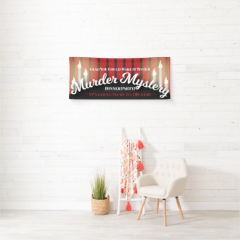 Classy Red and Black Murder Mystery Dinner Party Banner | Zazzle
