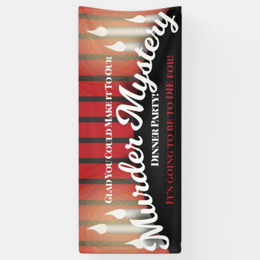 Classy Red and Black Murder Mystery Dinner Party Banner | Zazzle