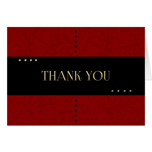 Classy Red and Black Thank You Card | Zazzle