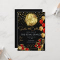 Classy Red and Gold Fancy Birthday Invitation | Zazzle