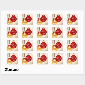 Classy Red and Gold ornaments Stickers | Zazzle