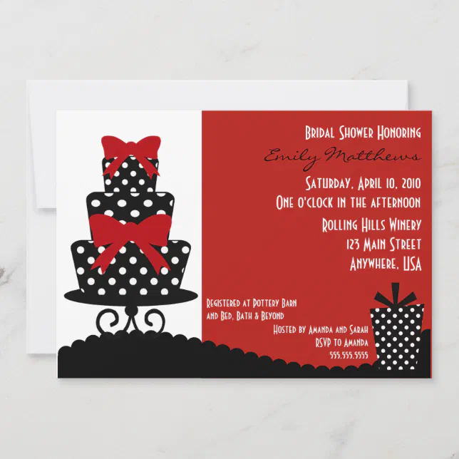Classy Red & Black Invitation | Zazzle