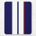 Classy Red, White, and Blue Racing Stripes Mouse Pad | Zazzle